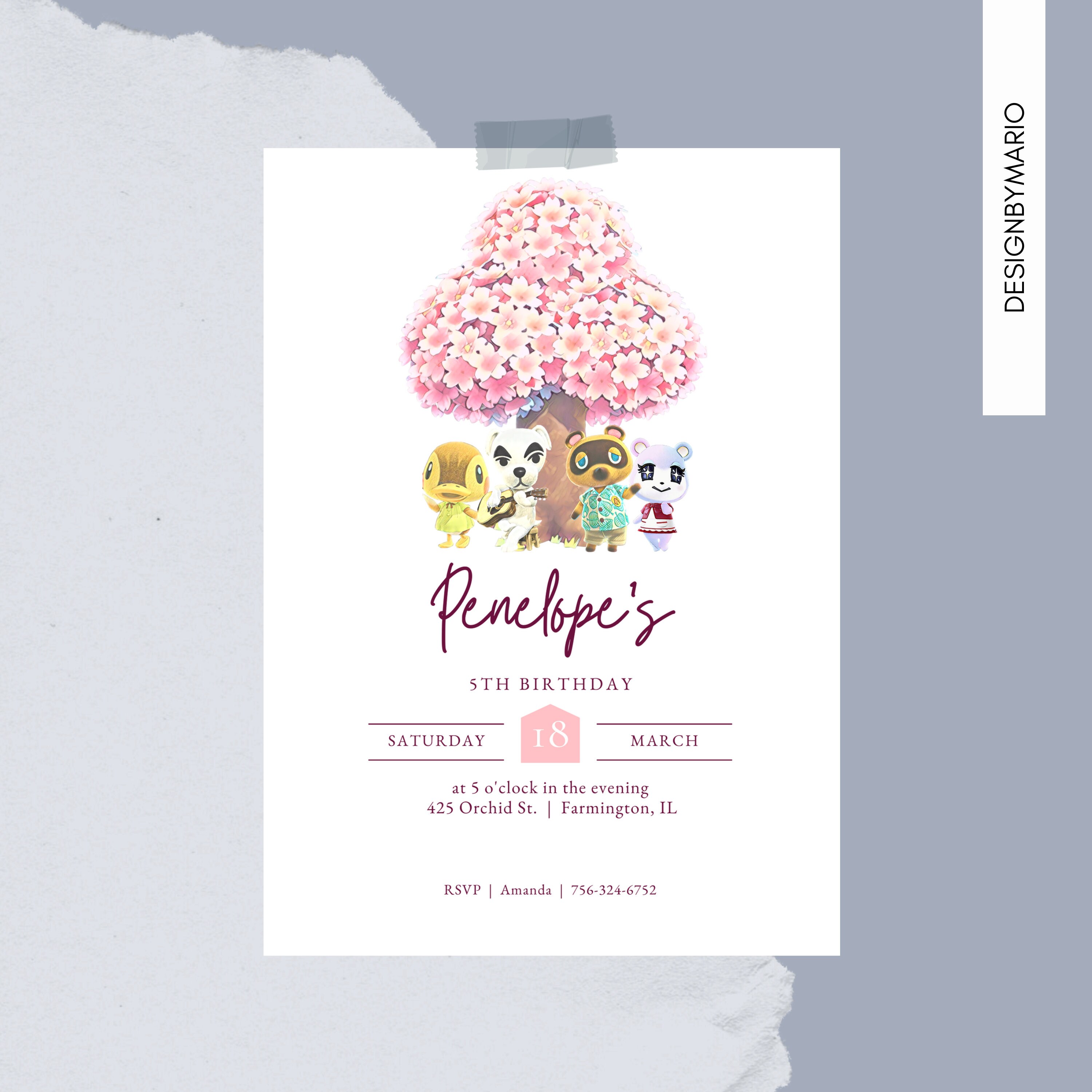 Animal Crossing Birthday Party Invitation Template - Etsy
