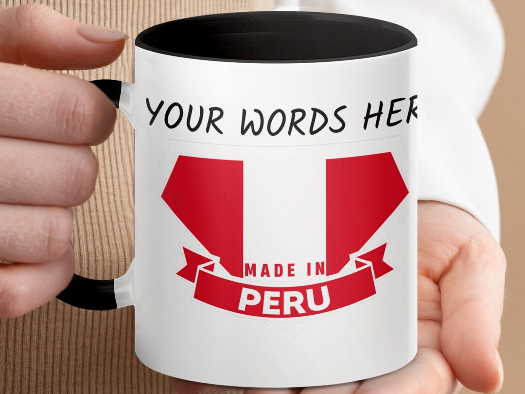 Personalized Mug With Peruvian Flag Design, Customizable Text, Unique ...