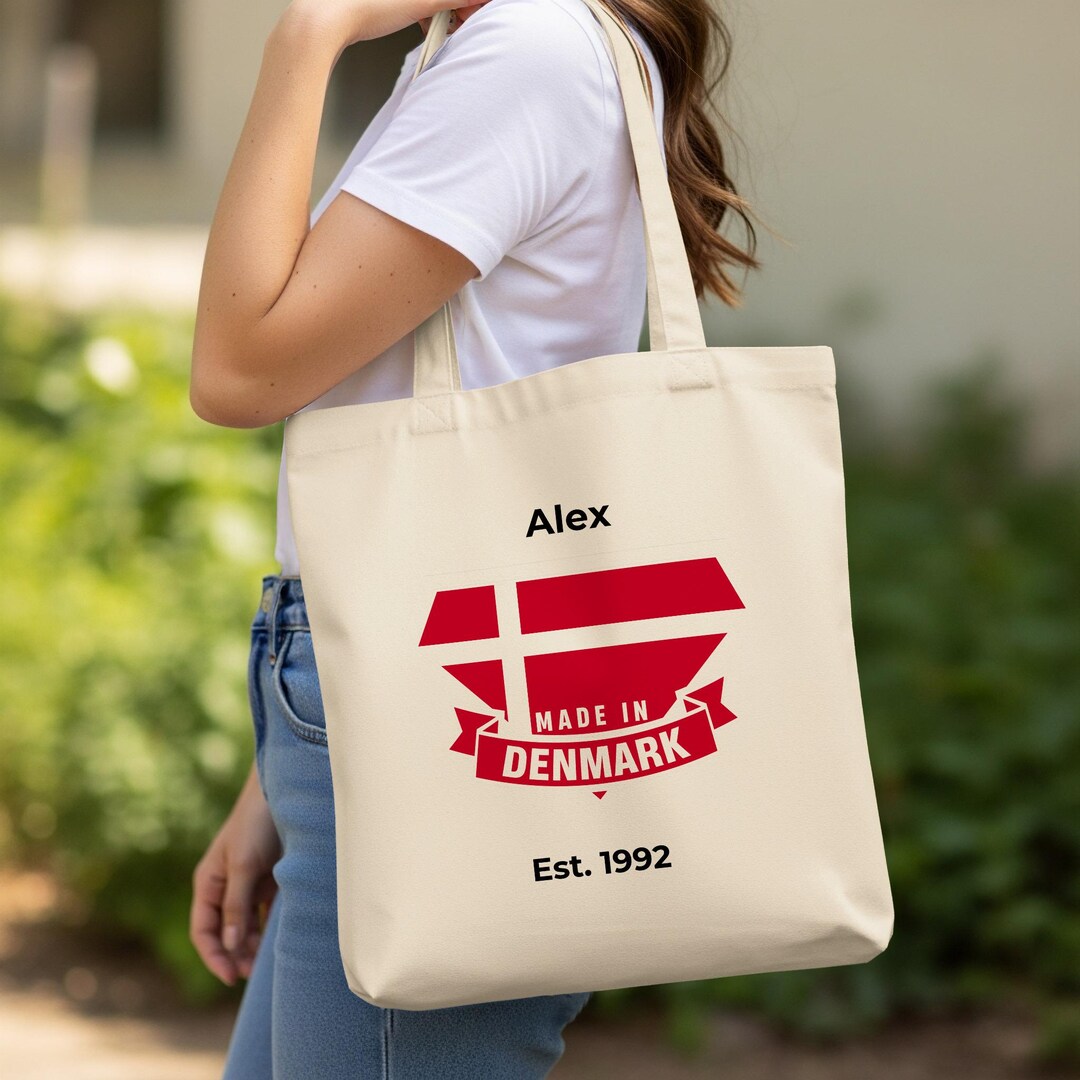 Made in Denmark Tote Bag, Danish Flag Tote Bag, Danish Pride Gift ...
