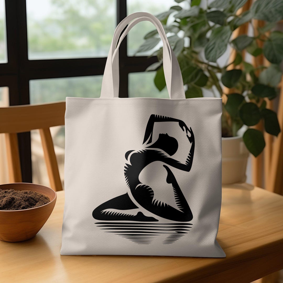 Yoga Pose Tote Bag, Pilates Tote Bag, Gym Bag, Workout Tote, Gift for ...