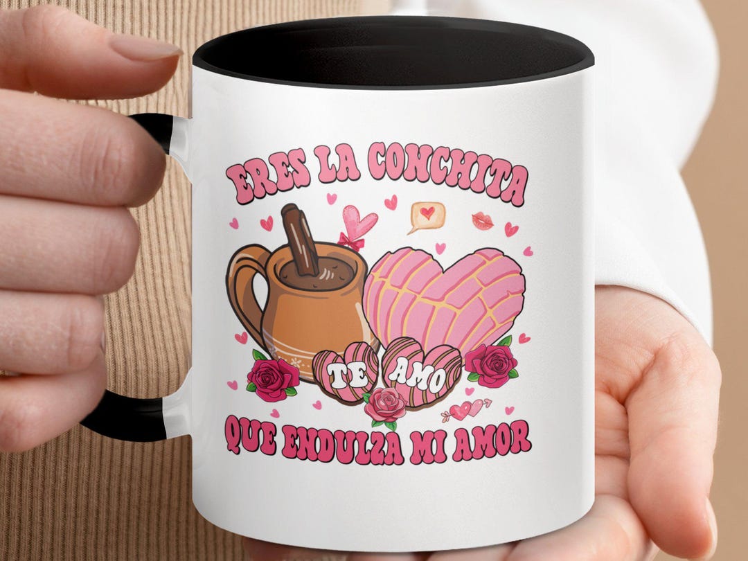 Sweet Concha Mug With Cute Heart Design Gift Idea for Loved Ones Fun ...