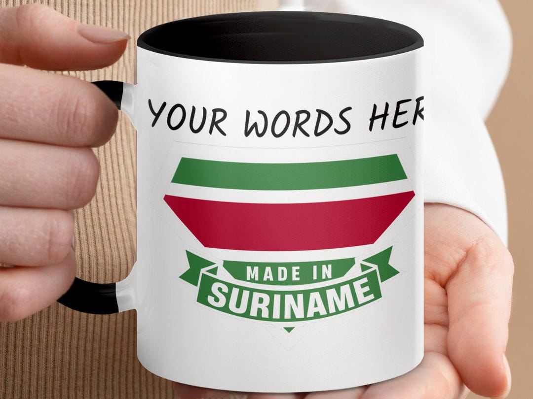 Personalized Flag Mug, Suriname Pride Mug, Customizable Suriname Flag ...