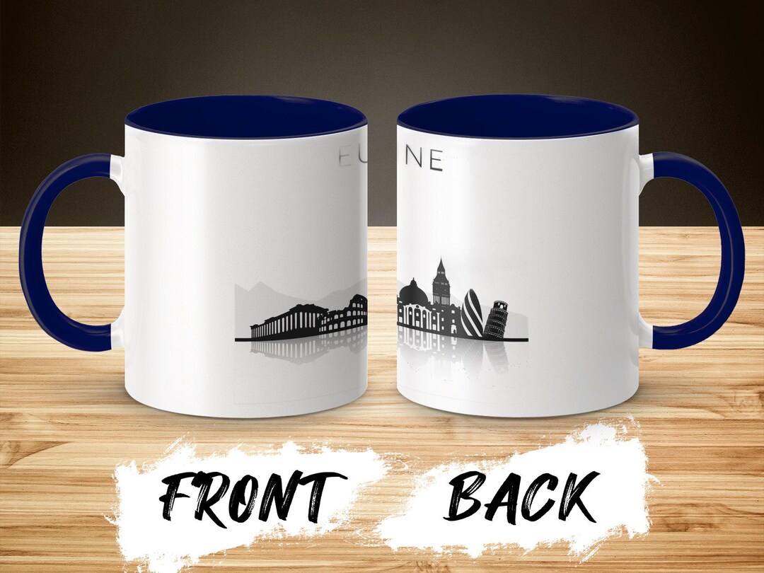 European Landmarks Skyline Mug, Perfect Gift for Travelers, Elegant ...