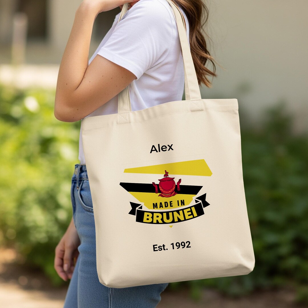 Personalized Brunei Pride Tote Bag Custom Name and Est Year ...