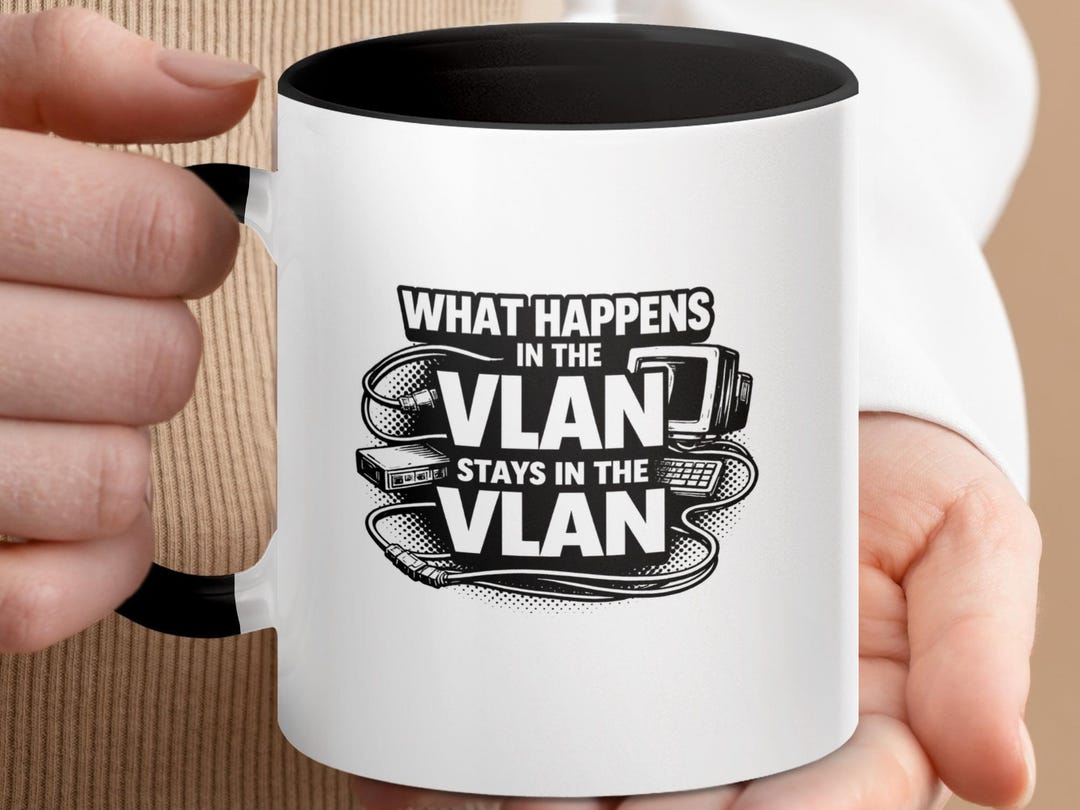 VLAN IT Humor Mug, Network Engineer Coffee Cup, System Administrator ...