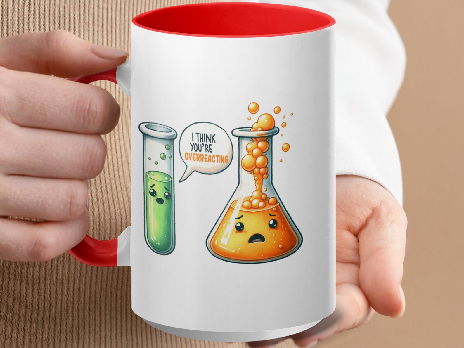 Funny Chemistry Mug: Overreacting Beaker, Science Gift - Etsy