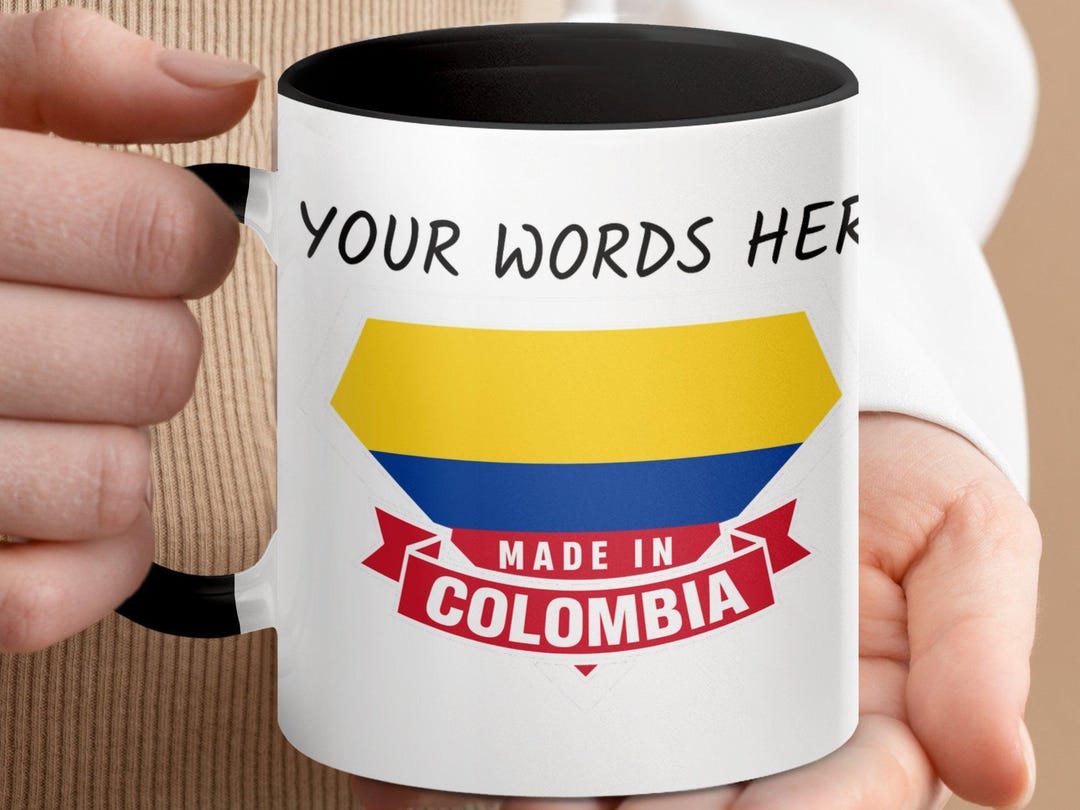 Custom Made in Colombia Mug, Personalized Coffee Cup, Colombian Flag ...