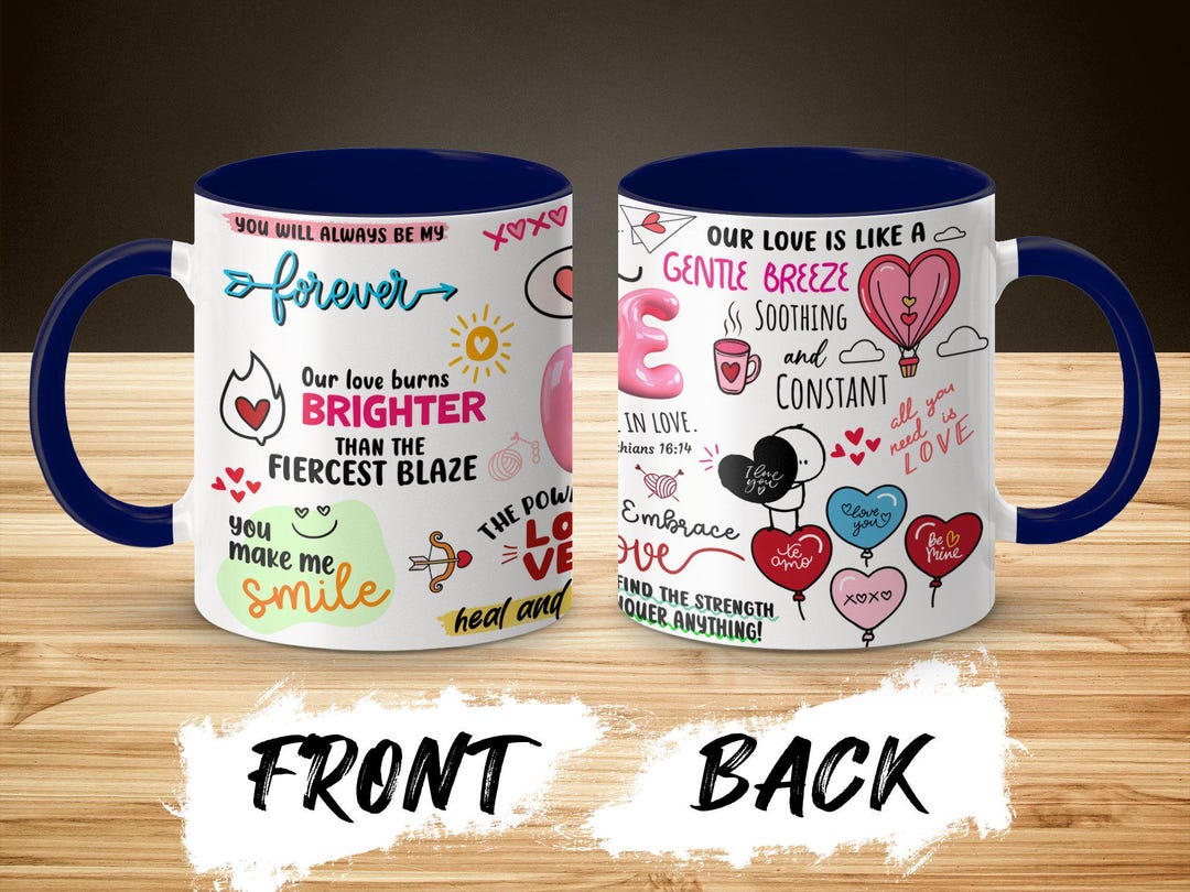 Inspirational Love Quotes Mug, Cute Love Messages, Funny Coffee Mug ...