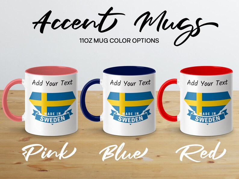 Personalized Swedish Flag Mug, Custom Text Coffee Mug, Sweden Gift - Etsy