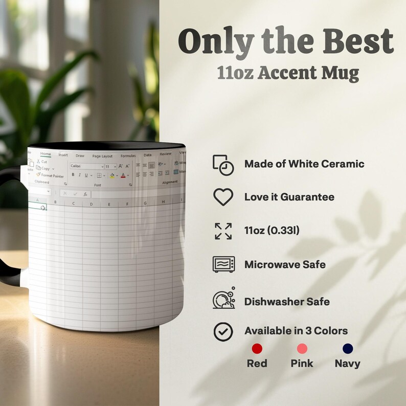 Funny Excel Spreadsheet Coffee Mug - Office Humor Gift - Etsy