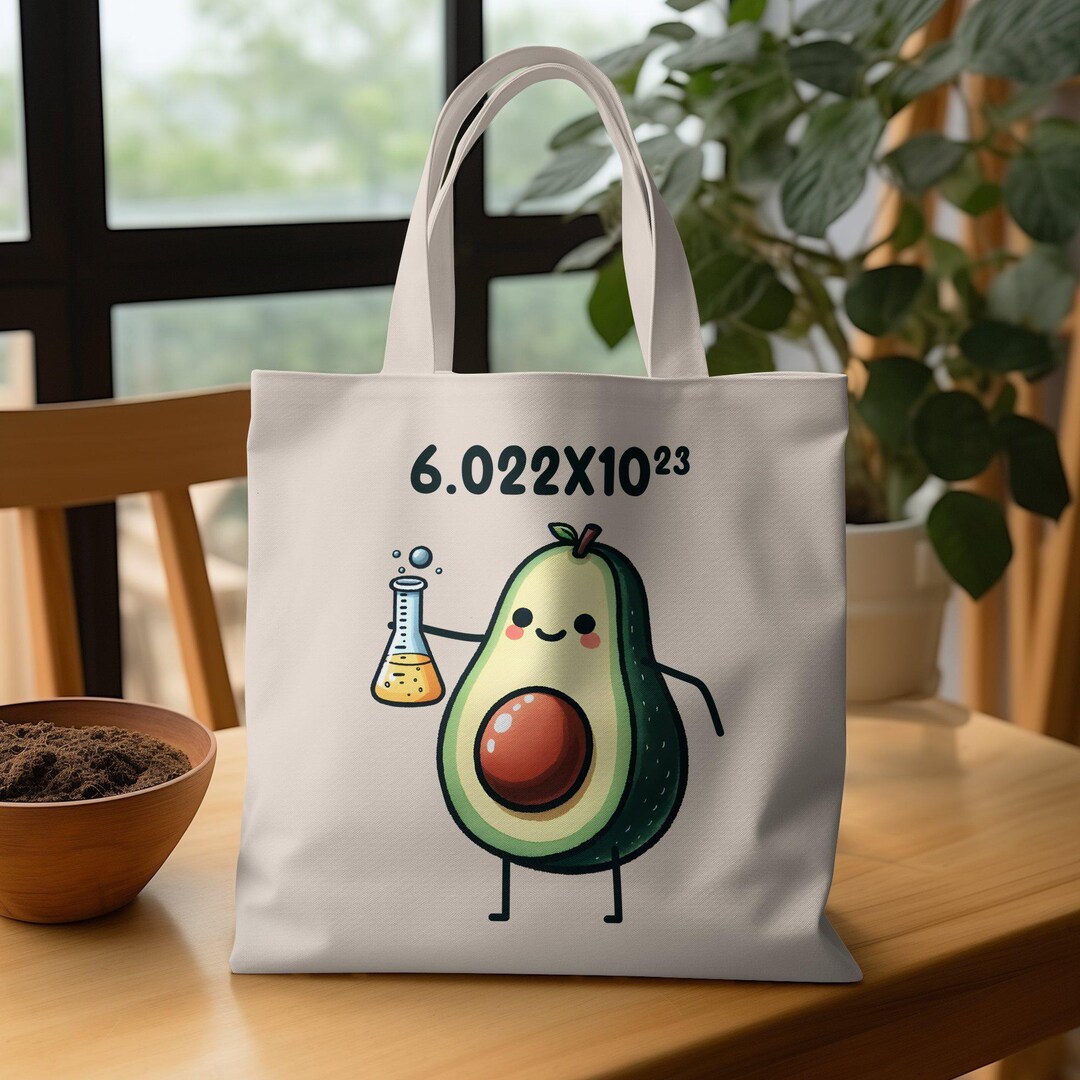 Cute Avocado Science Tote Bag, Mole Day Tote Bag, Funny Science Tote ...