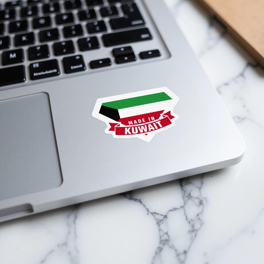 Kuwait Pride Sticker, Vinyl Kiss Cut Sticker, Kuwait Flag Sticker ...