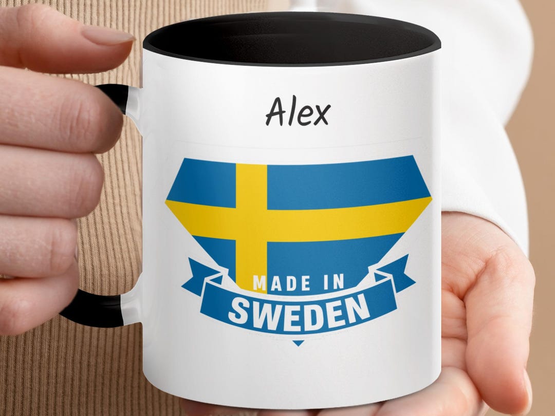 Personalized Swedish Flag Mug, Custom Text Coffee Mug, Sweden Gift - Etsy