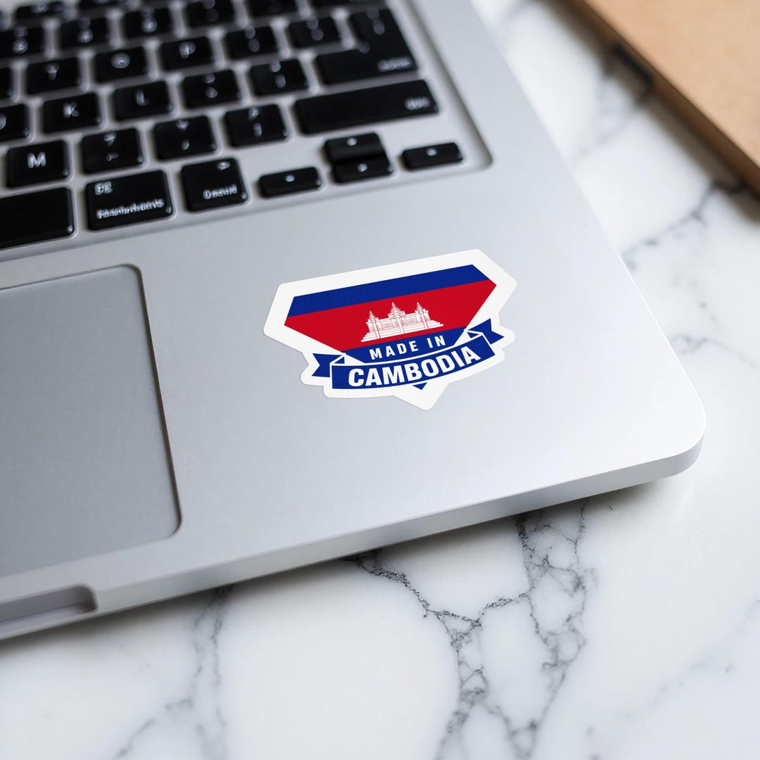 Cambodia Flag Sticker, Made in Cambodia, Country Pride Decal, Cambodian ...