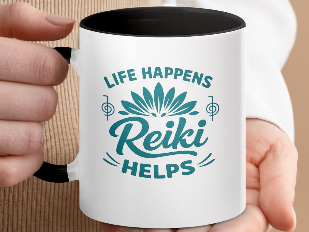 Reiki Mug Life Happens Reiki Helps, Spiritual Healing Energy ...
