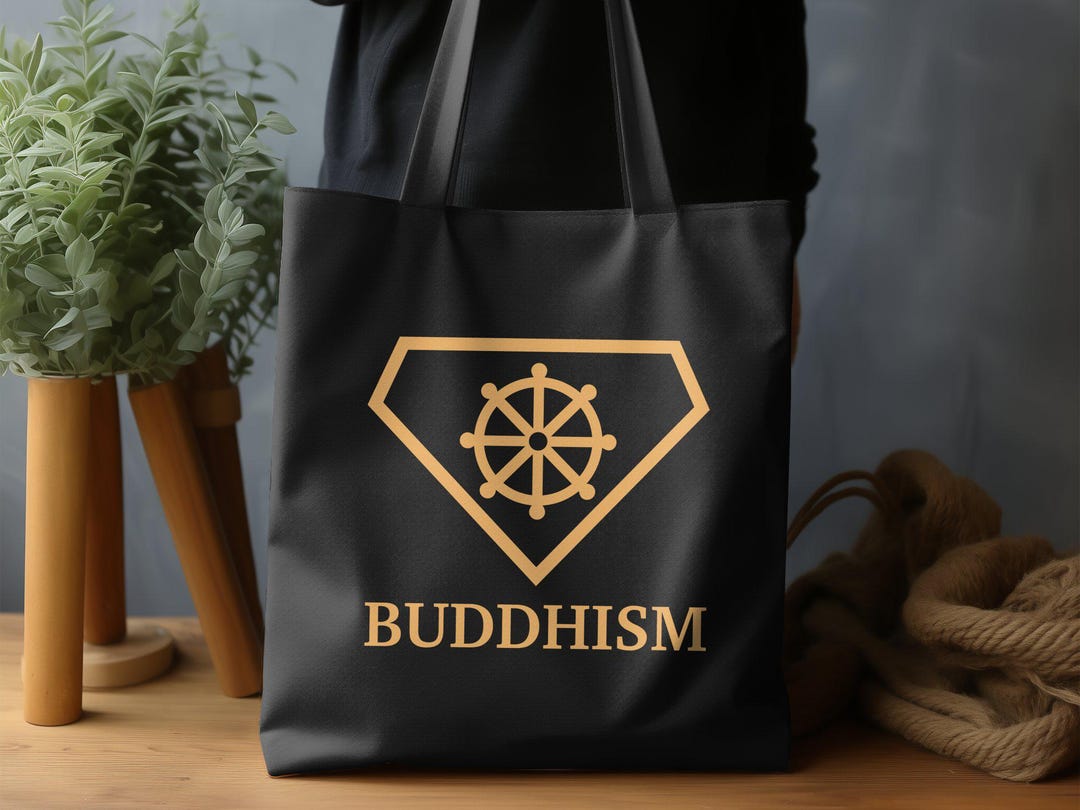 Buddhism Dharma Wheel Tote Bags, Spiritual Gift Tote Bag, Religious ...