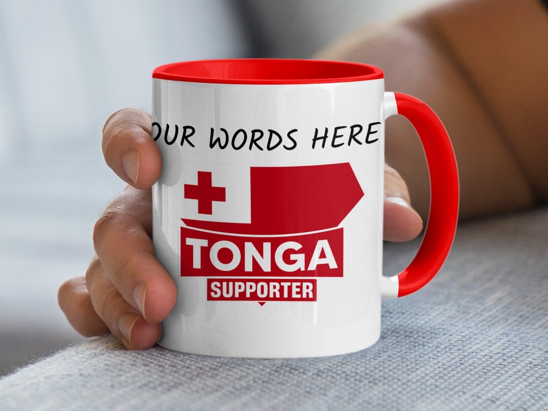 Personalized Tonga Supporter Mug, Custom Text Mug, Tongan Pride Gift ...