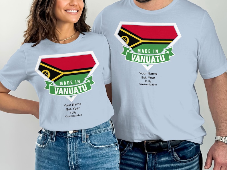 Personalized Vanuatu Flag T-shirt - Custom Name & Year, Pride Tee - Etsy