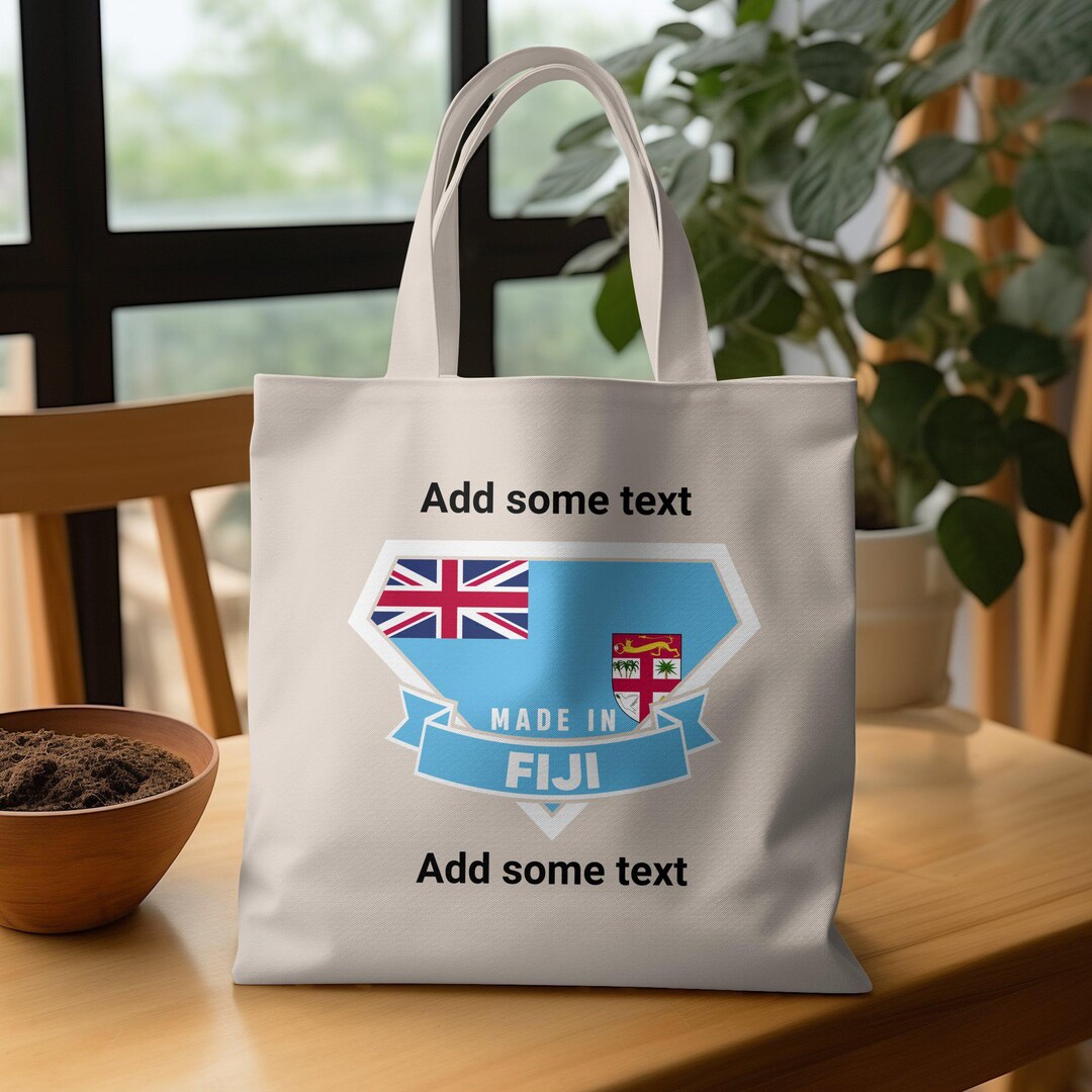 Fiji Flag Tote Bag, Personalized Fiji Pride Tote Bags, Souvenir Travel ...