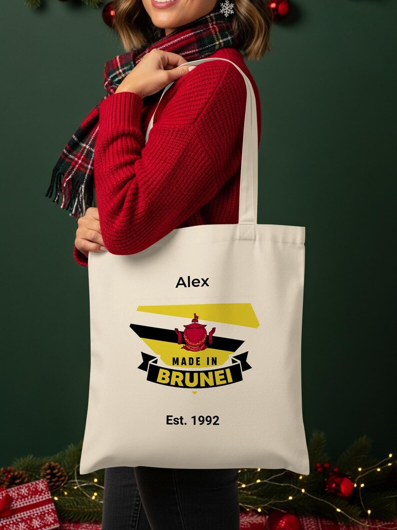 Personalized Brunei Pride Tote Bag Custom Name and Est Year ...