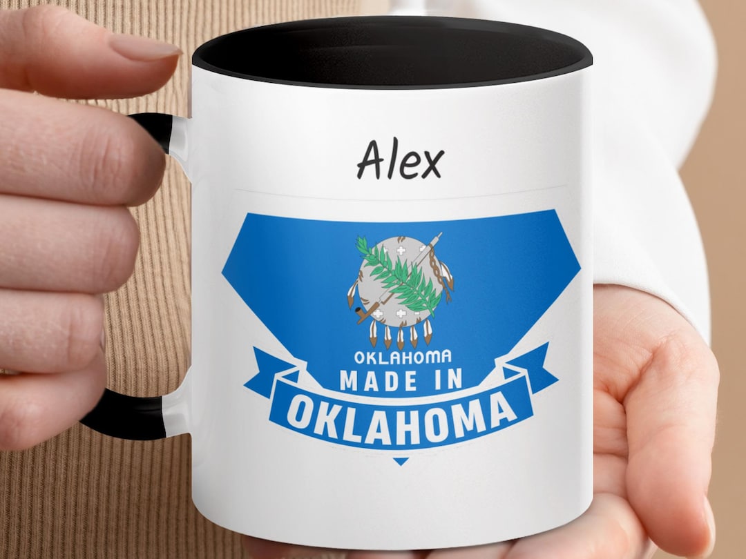 Oklahoma Flag Mug - Personalized Oklahoma Gift - Custom Name Coffee Cup ...