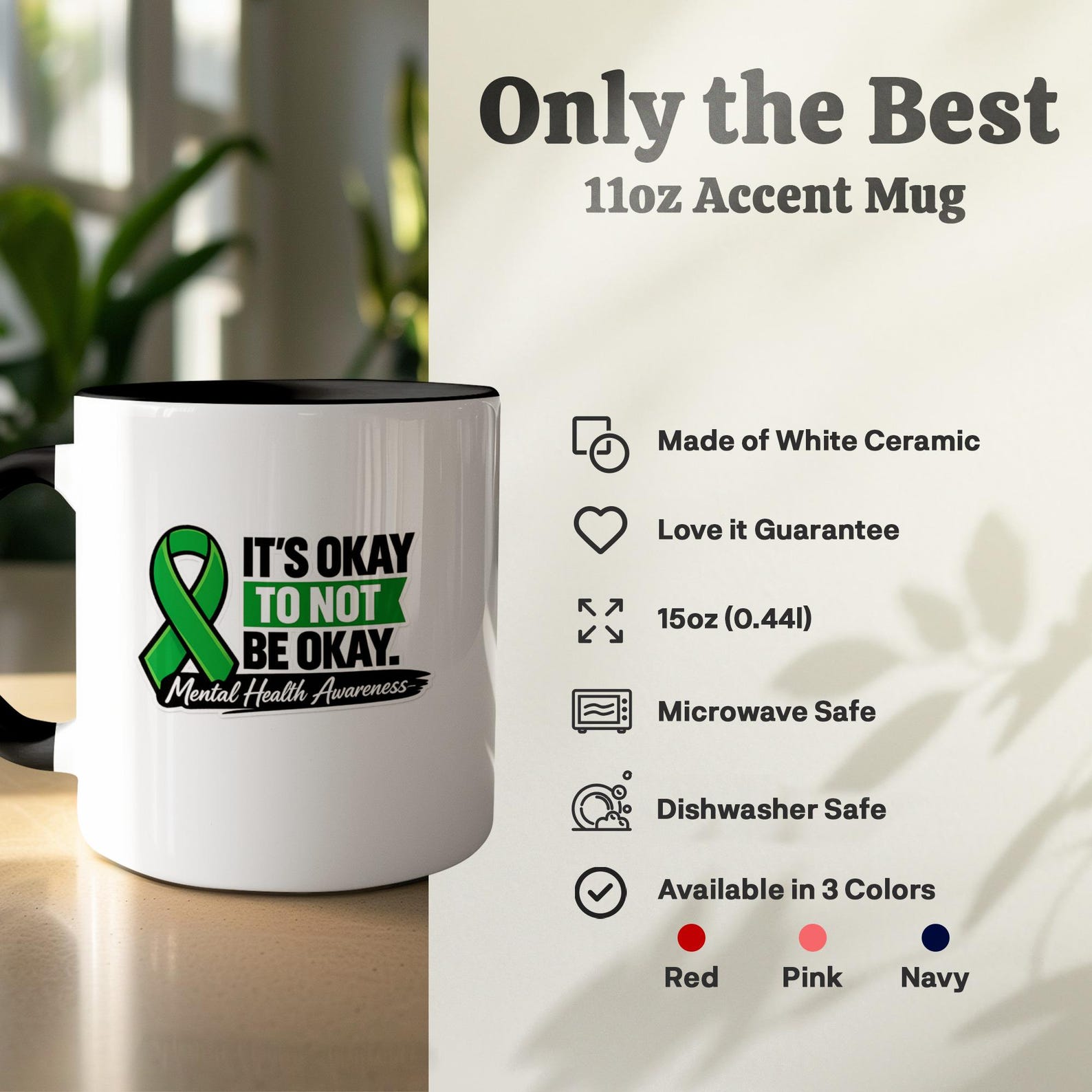 Mug de sensibilisation à la santé mentale, il n'y a pas de mal à ne pas ...
