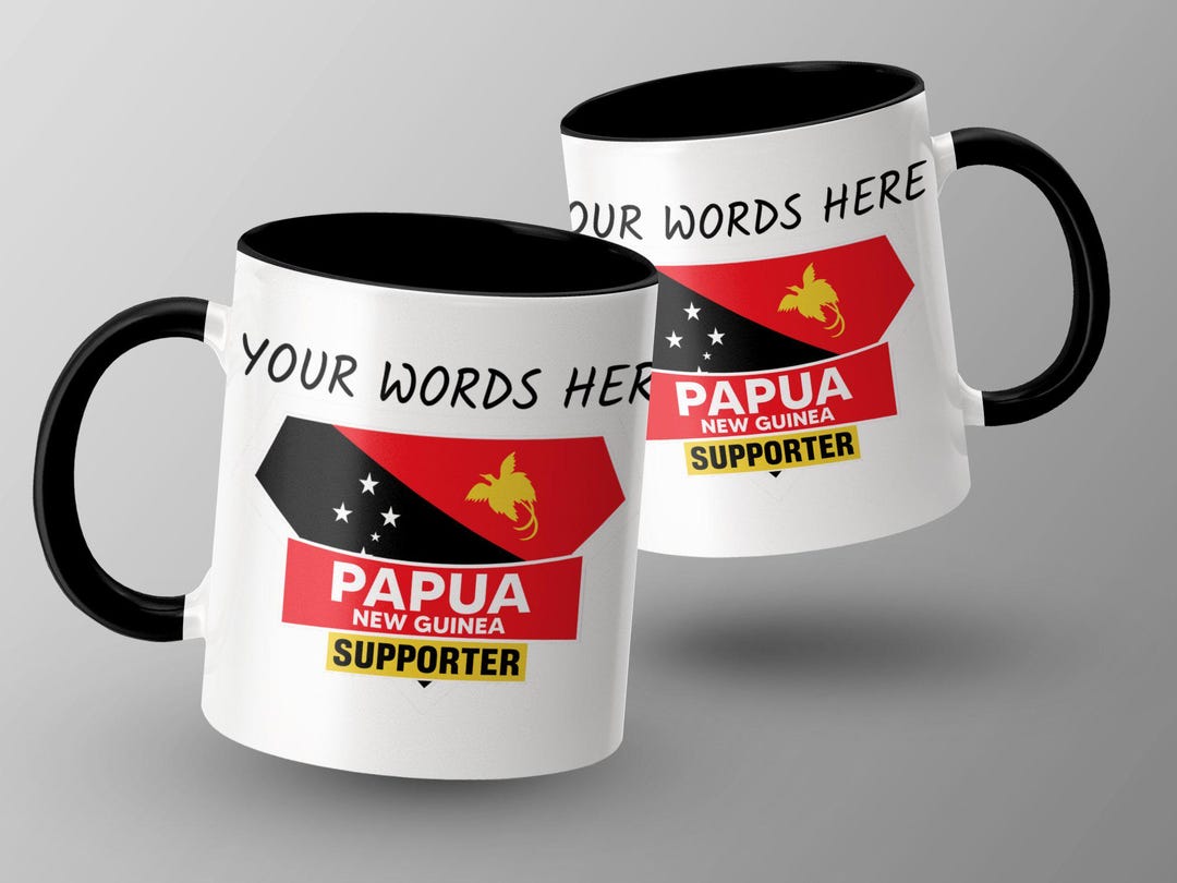 Personalized Papua New Guinea Supporter Mug, Customizable PNG Flag Mug ...