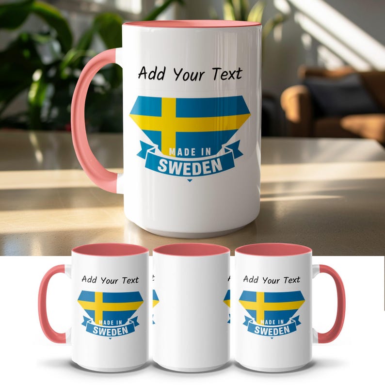 Personalized Swedish Flag Mug, Custom Text Coffee Mug, Sweden Gift - Etsy