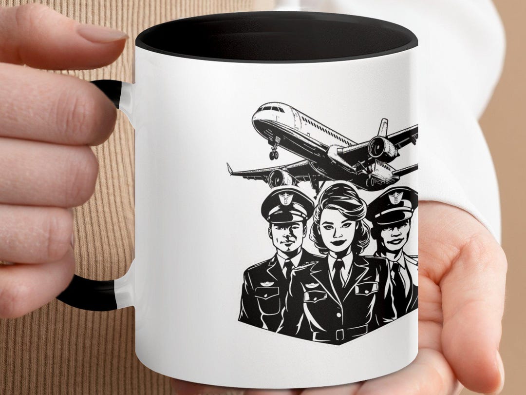 Airline Themed Mug, Pilot Crew Design, Aviation Lover Gift, Unique ...