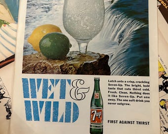 Vintage 7-UP All Family Drink Magazine Ad Neighbor Kids Summer Fresh up ...
