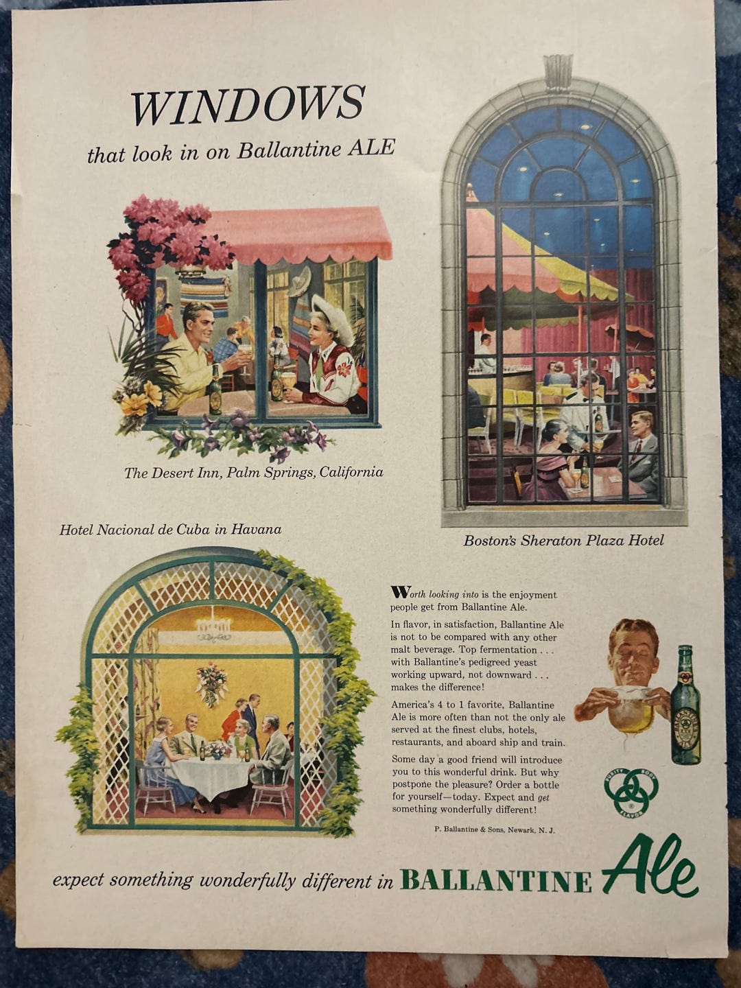 Vintage Magazine Ballantine Beer Windows Ad - Etsy