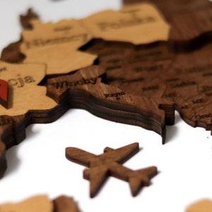 Wooden 3D World Map XII - Etsy