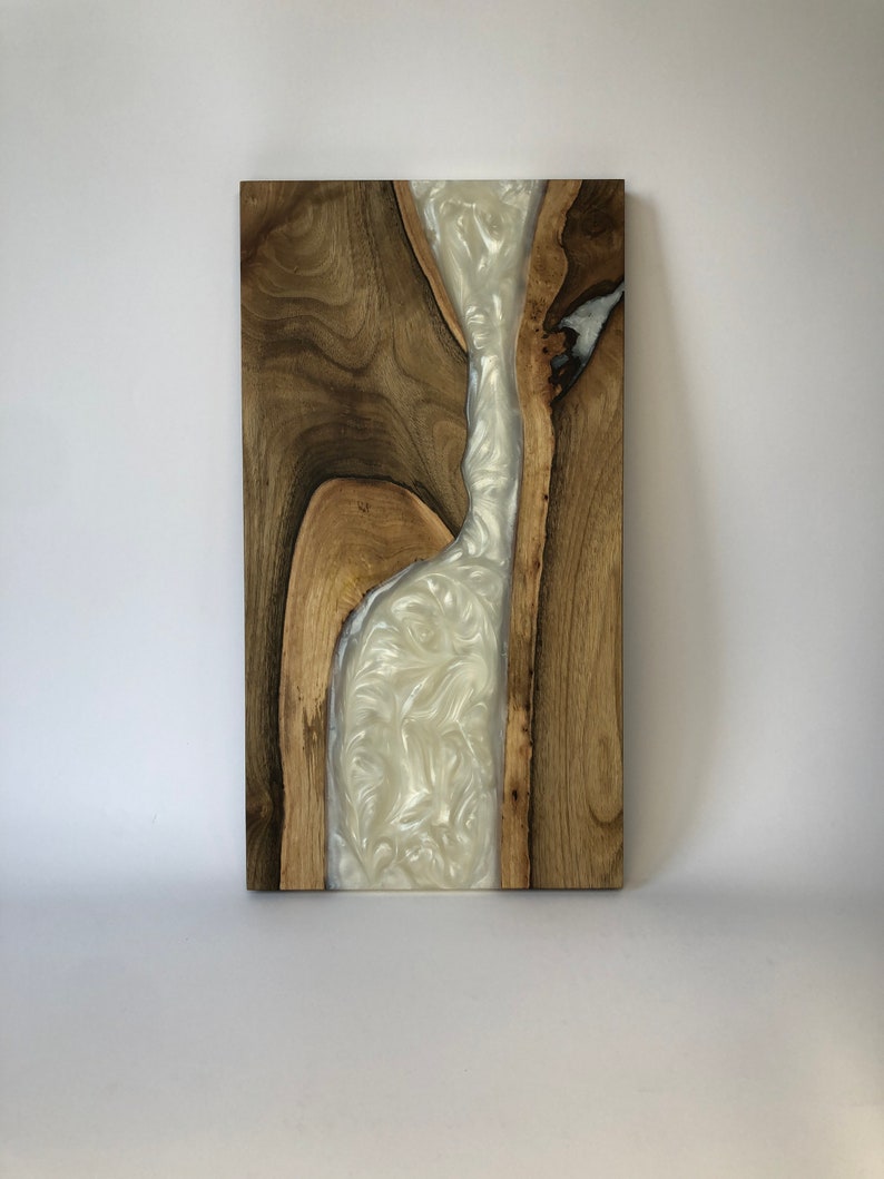 Wooden Walnut Resin River Epoxy Serving Tray | Epoxy Wood Slab for ...