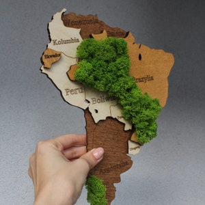 Wooden 3D World Map With Forest Moss - Etsy UK