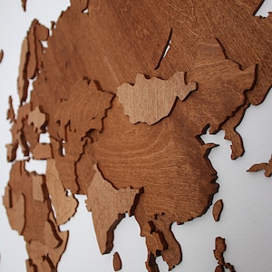 Wooden 3D World Map I - Etsy Canada