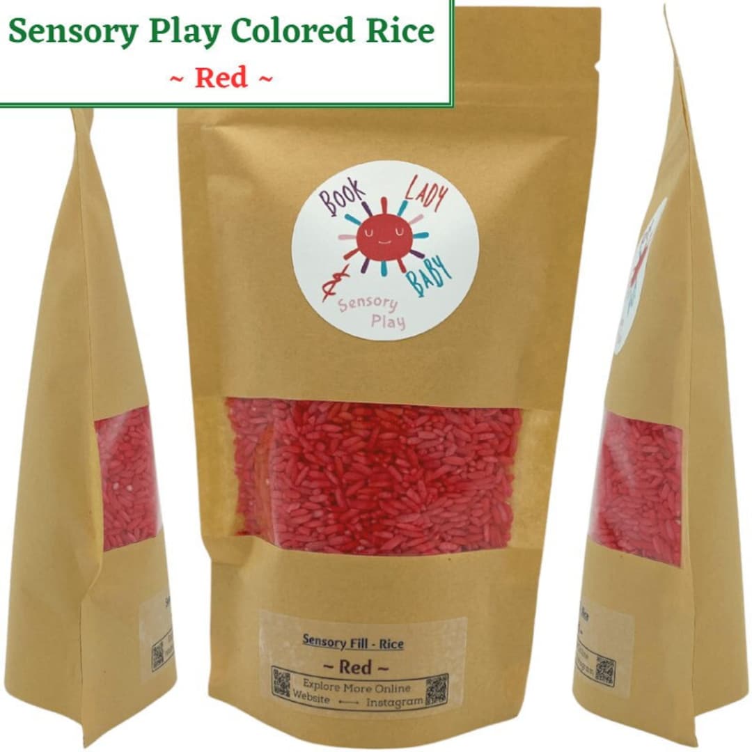Red - Sensory Play Colored Rice; 10oz. Bags - Etsy