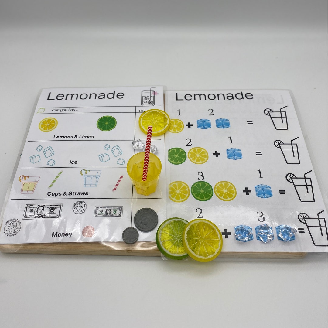 Reusable Sensory Worksheet Lemonade Math - Etsy