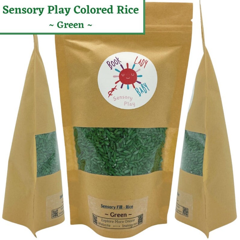 Green - Sensory Play Colored Rice (12oz. Bag) - Etsy