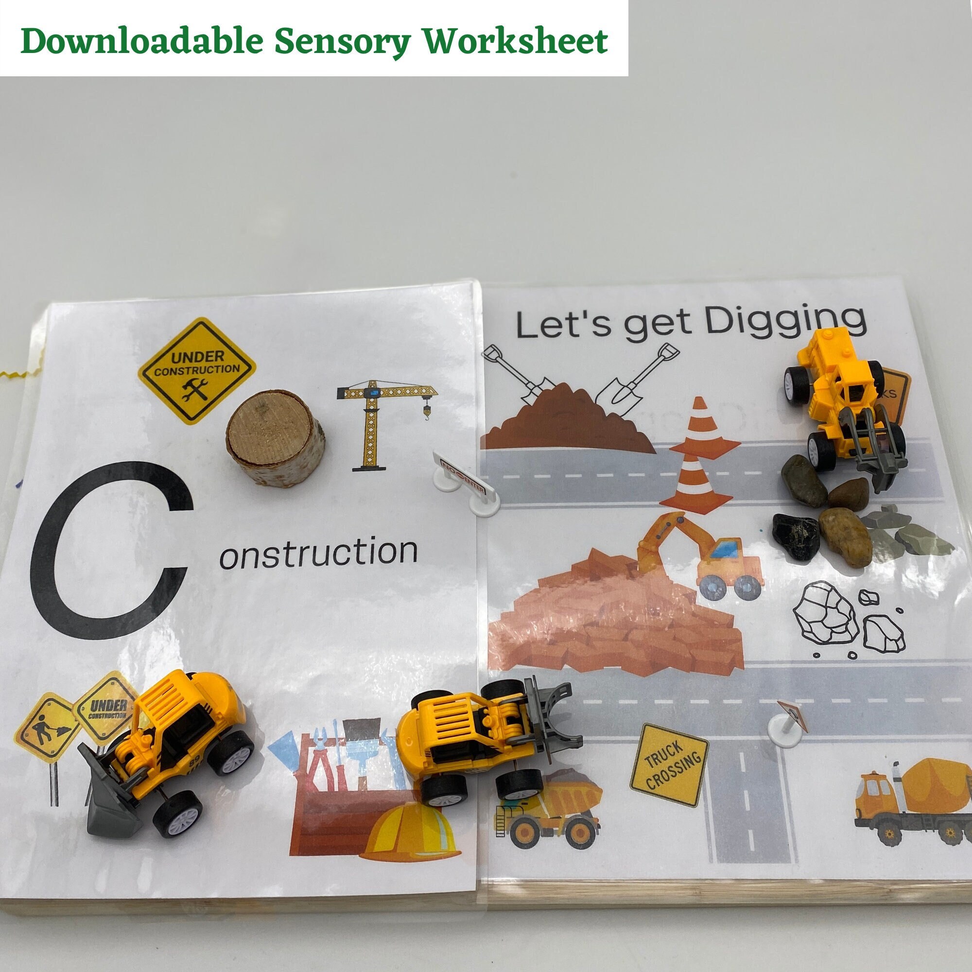 Downloadable Sensory Worksheet - Construction Themed - Etsy