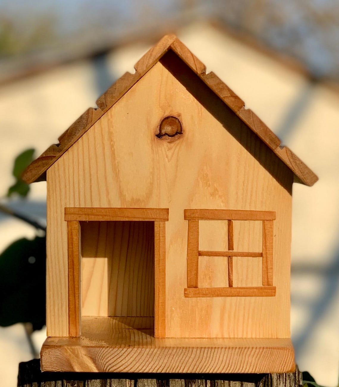 Wooden Two Tone Bird House (weather Sealed) - Etsy