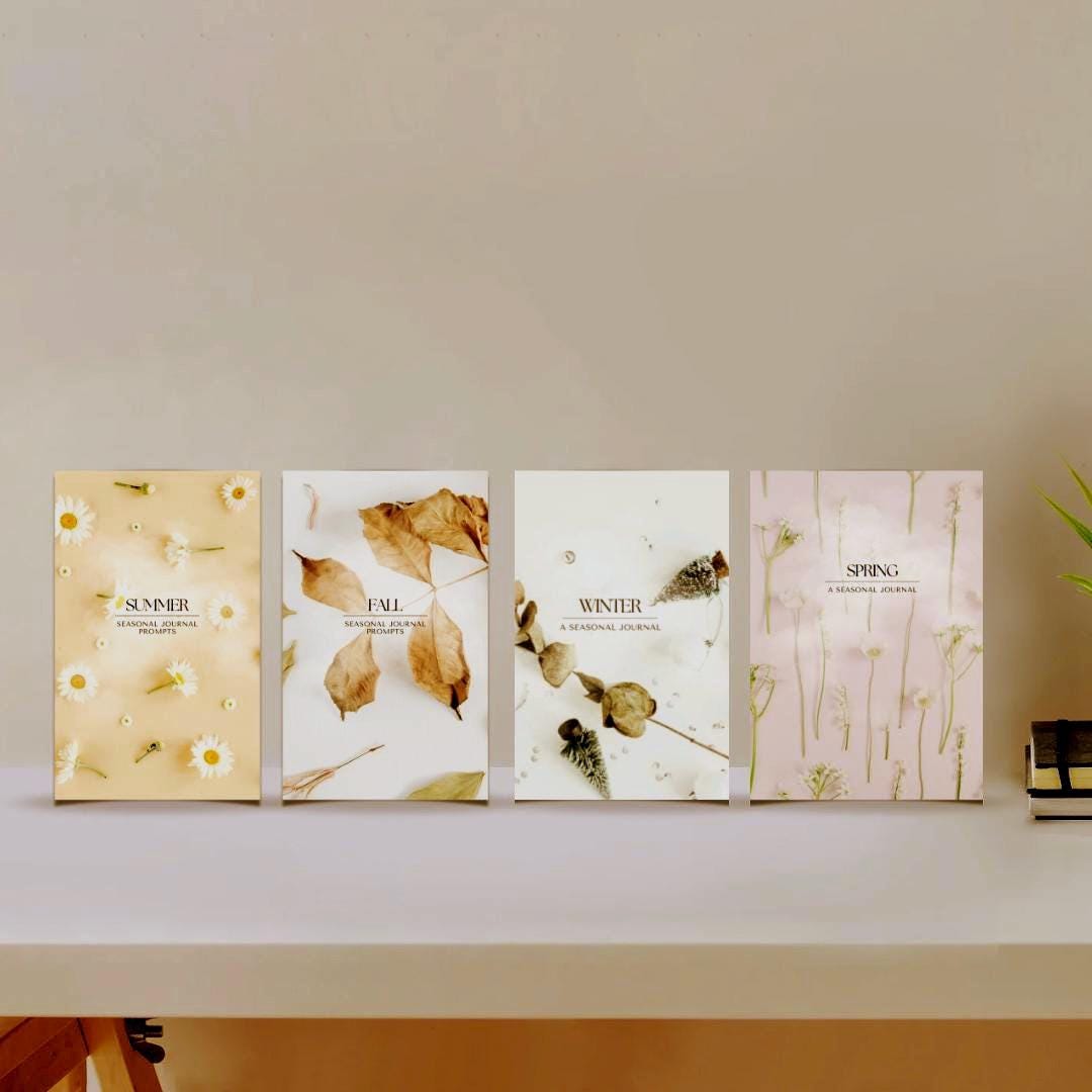 Seasonal Guided Journal Set: Mindfulness Prompts for Reflection - Etsy
