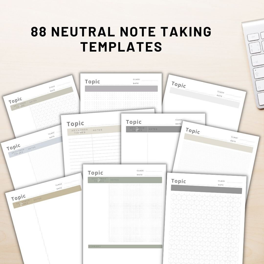 Printable Lecture Notes, Note Taking Template, College Student Lined ...