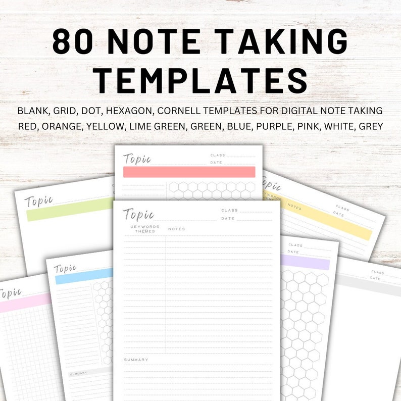 Printable Lecture Notes, Note Taking Template, College Student Lined ...