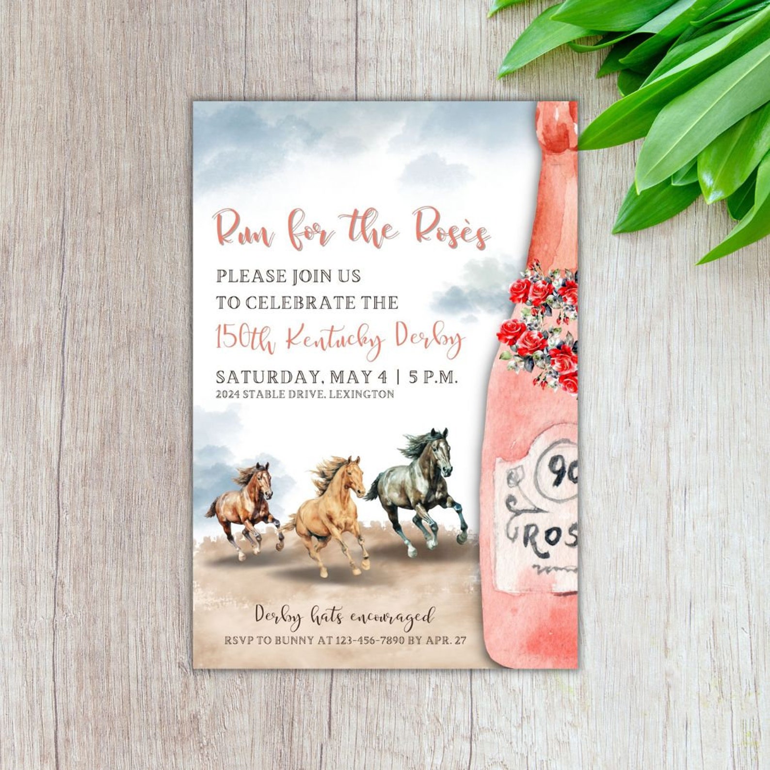 Kentucky Derby Invitation | Derby Party | Horse Race Invite | Run for ...