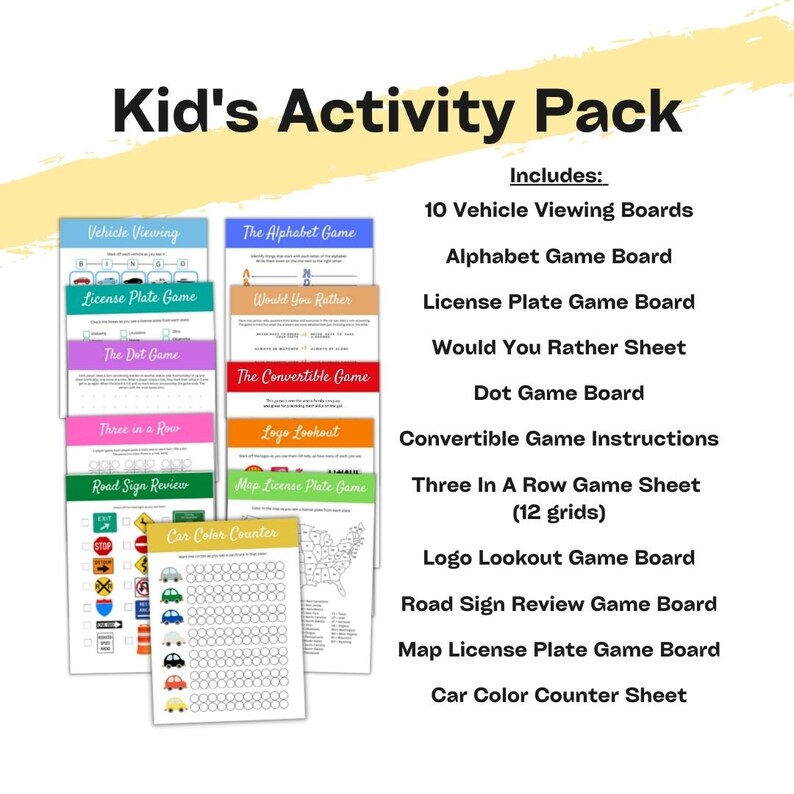 Kids Road Trip Games Printable, Holiday Travel Car Games, Travel ...