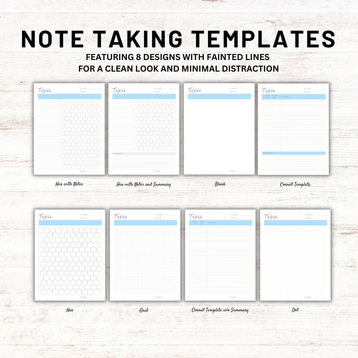 Printable Lecture Notes Note Taking Template College Student - Etsy