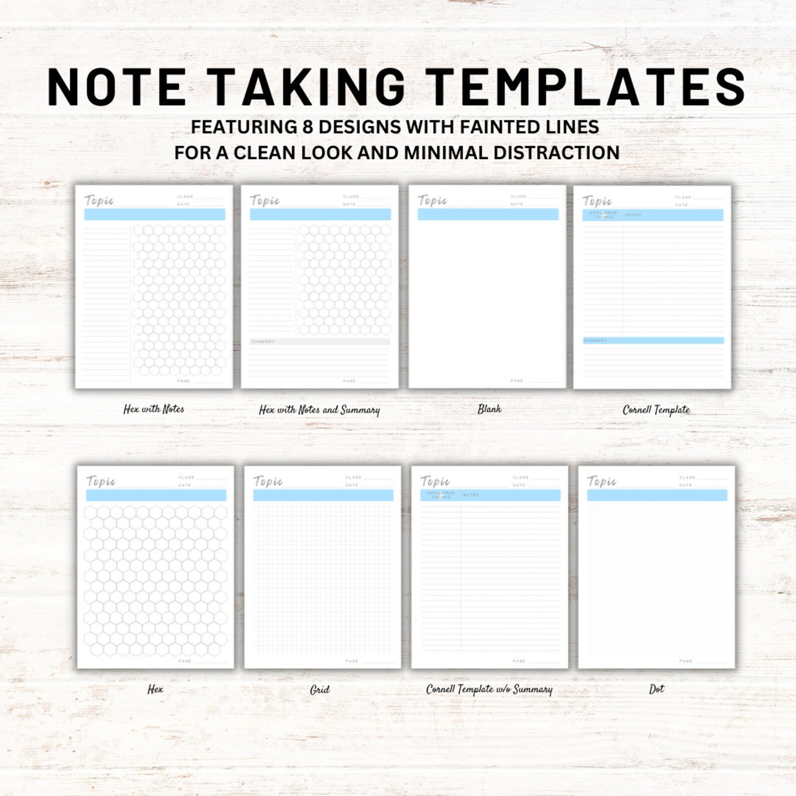 Printable Lecture Notes, Note Taking Template, College Student Lined ...