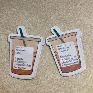 Customized Starbucks Order Stickers - Etsy