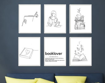 Bookish Gallery Art - Etsy