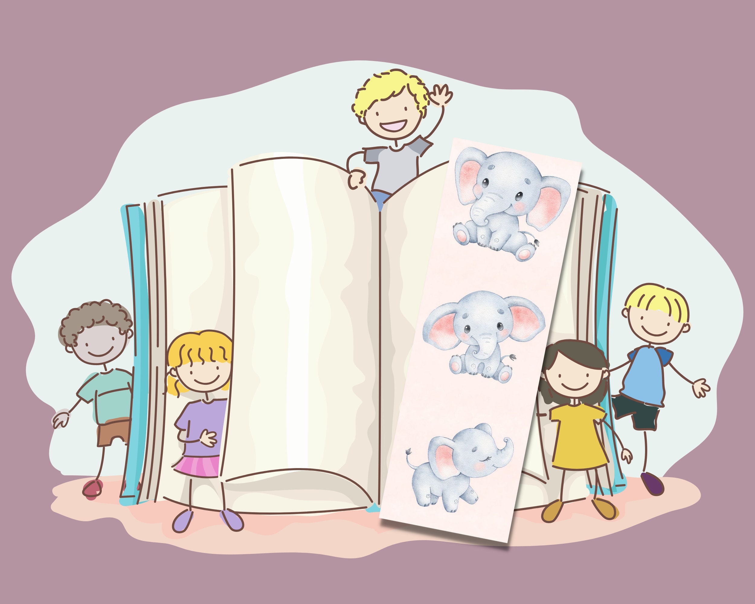 Elephant Bookmark, Printable Elephant Bookmarks, Printable Bookmarks ...